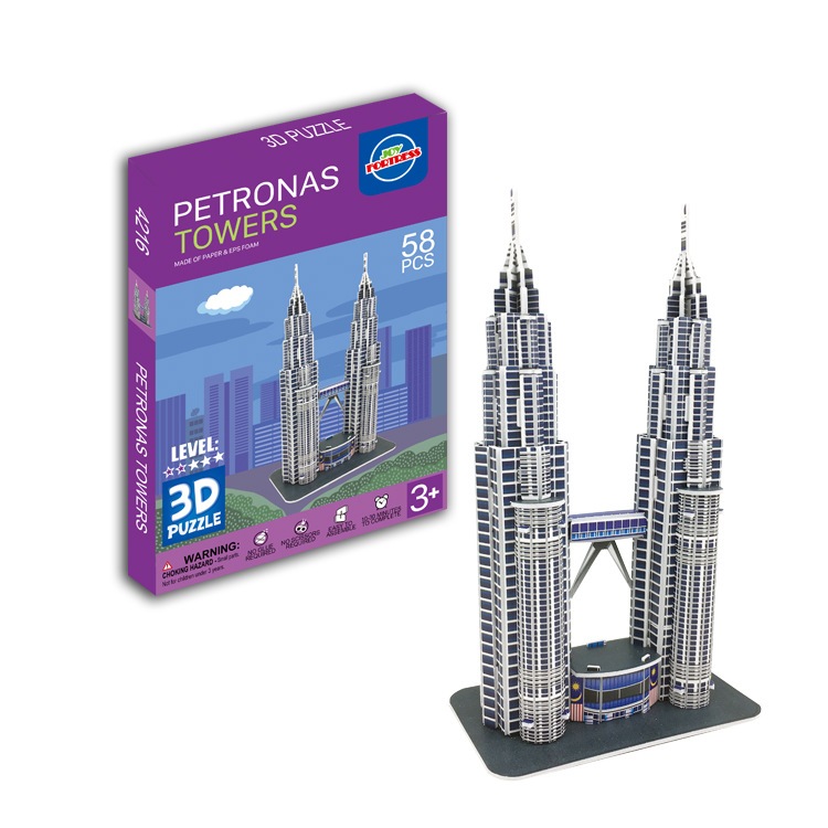 3D Puzzle Paper Building Tower Series/ DIY City Building/ Twin Tower ...