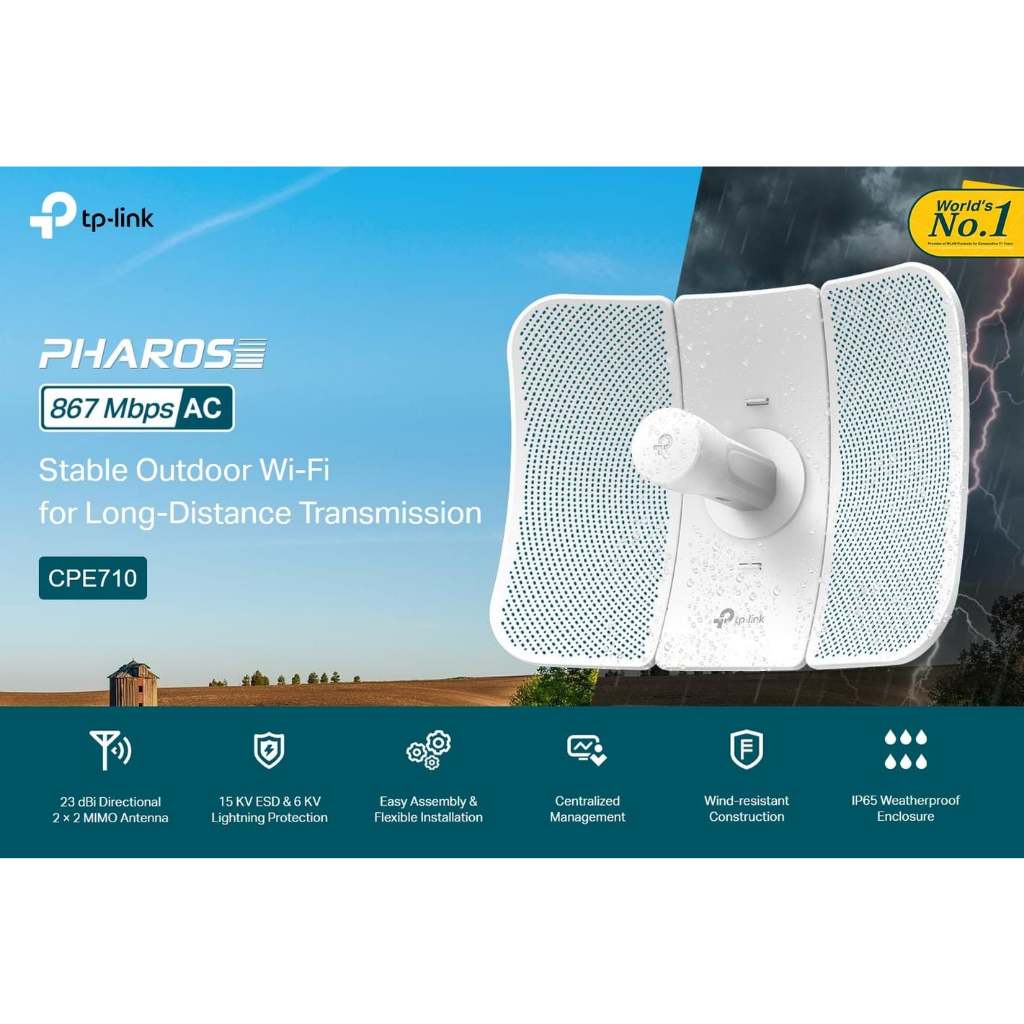 TP-LINK CPE605/CPE610/CPE710 5GHZ 23DBI OUTDOOR CPE WITH 6KV LIGHTING ...