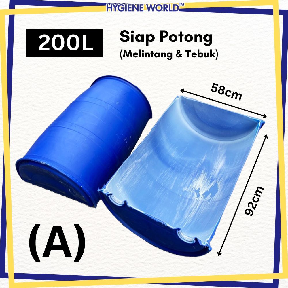 Tong Drum Plastik /Tong Air / Blue Drum Plastic / Bekas Tong 160L 200L ...
