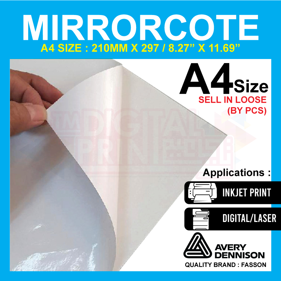 20 PCS STICKER FASSON MIRRORCOTE BY LOOSE SHEETS A4 SIZE | Shopee Malaysia