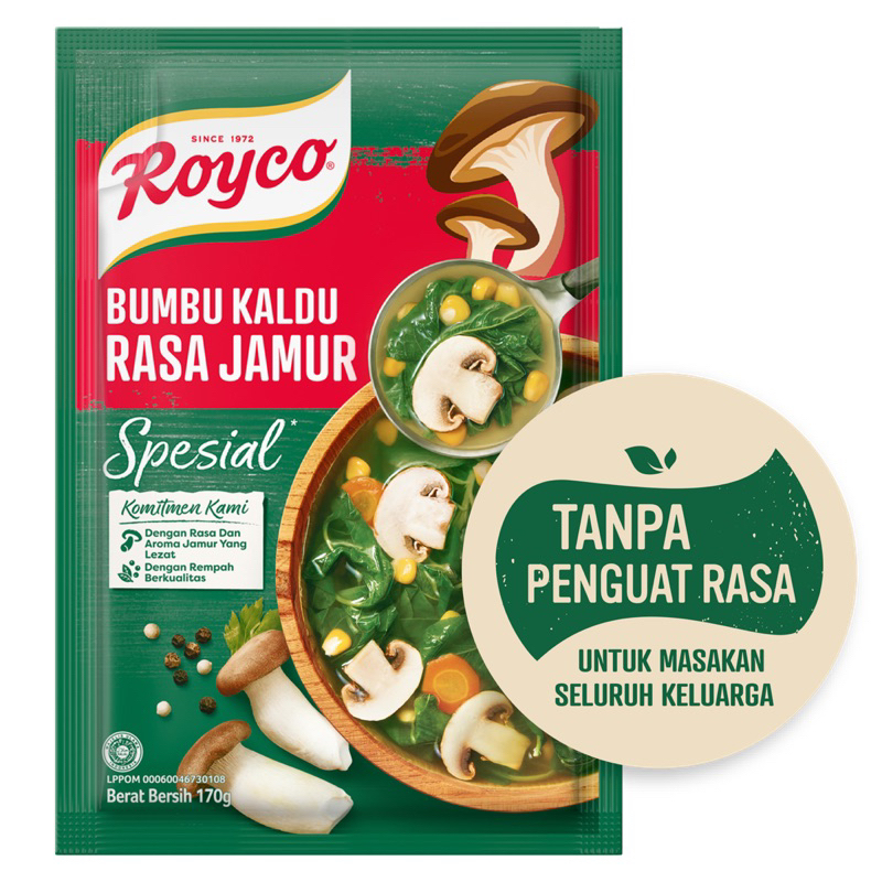 PRODUK INDONESIA HALAL ROYCO BUMBU KALDU RASA JAMUR / SERBUK PERASA CENDAWAN 40G @ 170G | Shopee ...