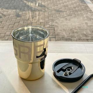 GUCGRES Glass Mug with straw 400ml Portable Glass Cup Water Cup Drink ...