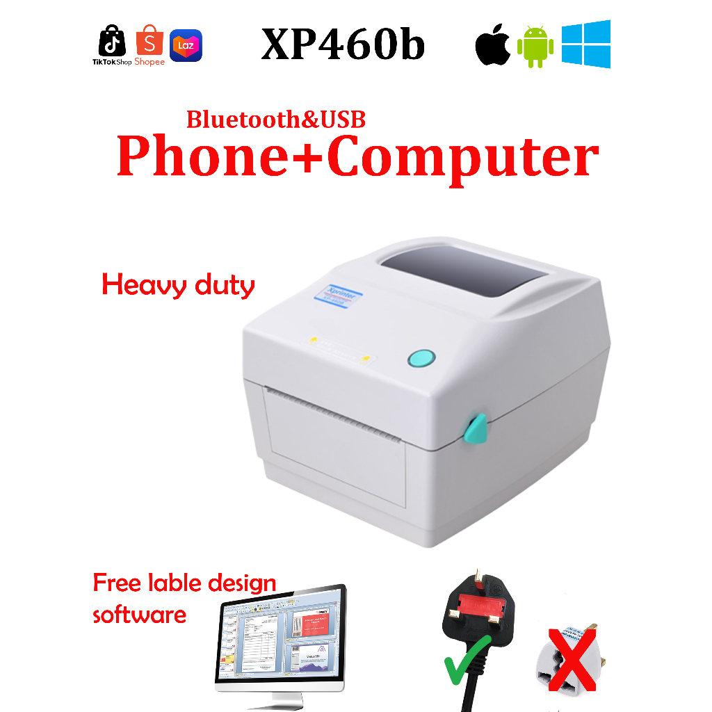 xp460b A6 Printer thermal Barcode Label Printer Waybill Consignment ...
