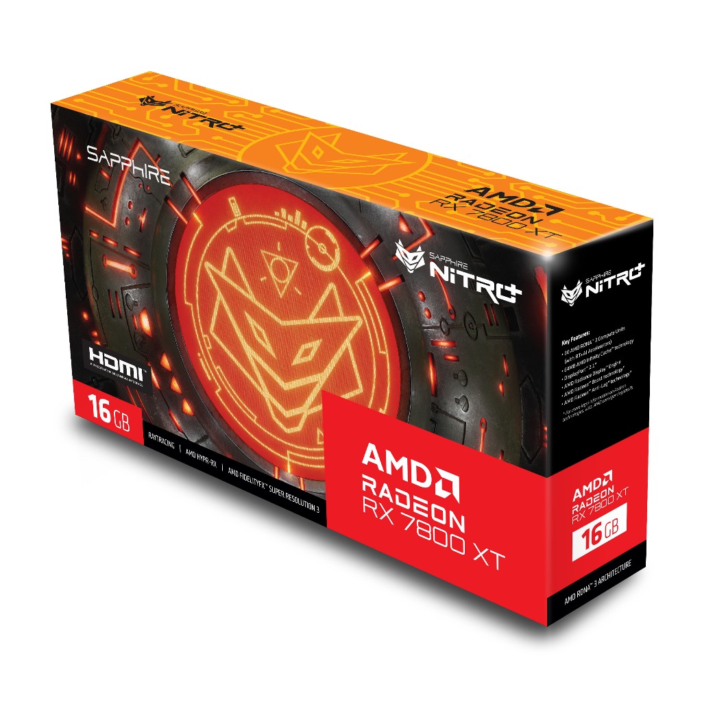 SAPPHIRE NITRO + AMD Radeon RX 7800 XT GAMING 16GB GDDR6 GRAPHICS CARD ...