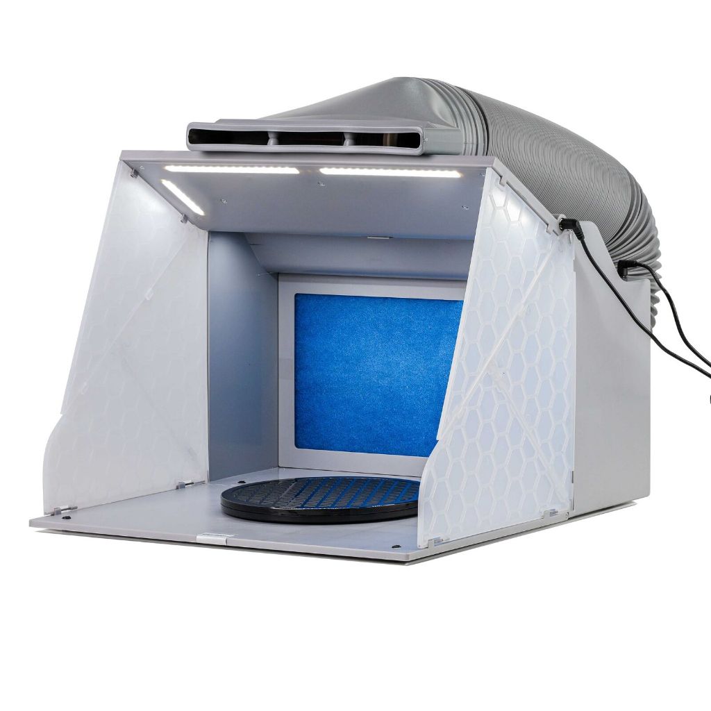 Airbrush extractor/spray booth with LED light and hose HS-E420DCLK( one ...