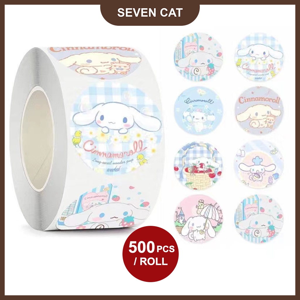 500pcs Round Cute Cartoon Sticker with 8 designs / Parcel Labels ...