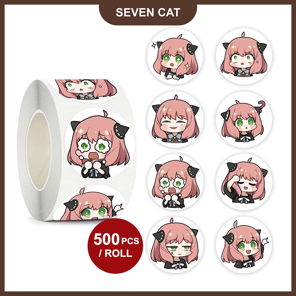 500pcs Round Cute Cartoon Sticker with 8 designs / Parcel Labels ...