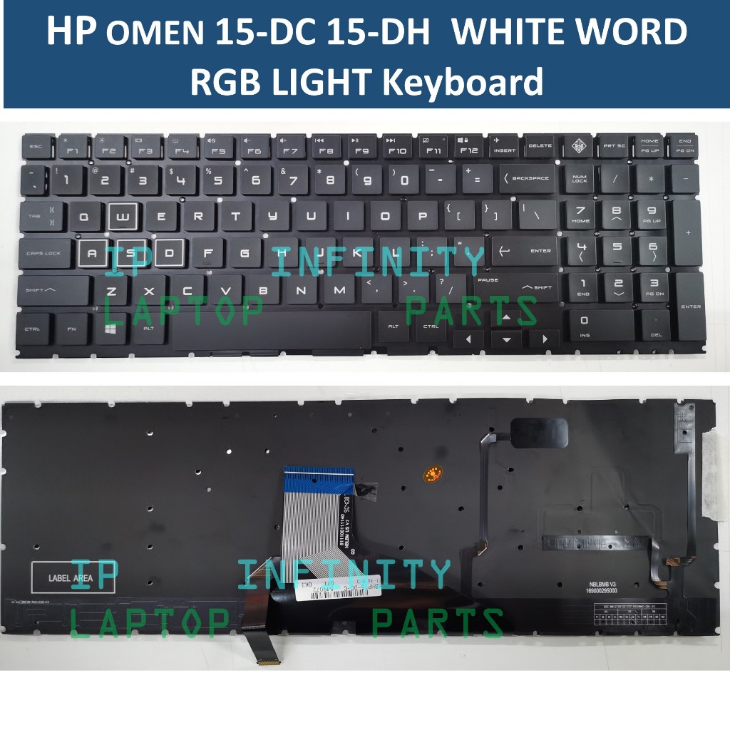 HP OMEN 15-DC 15-DH TPN-Q211 TPN-C144 TPN-C143 Red White Word RGB Light ...