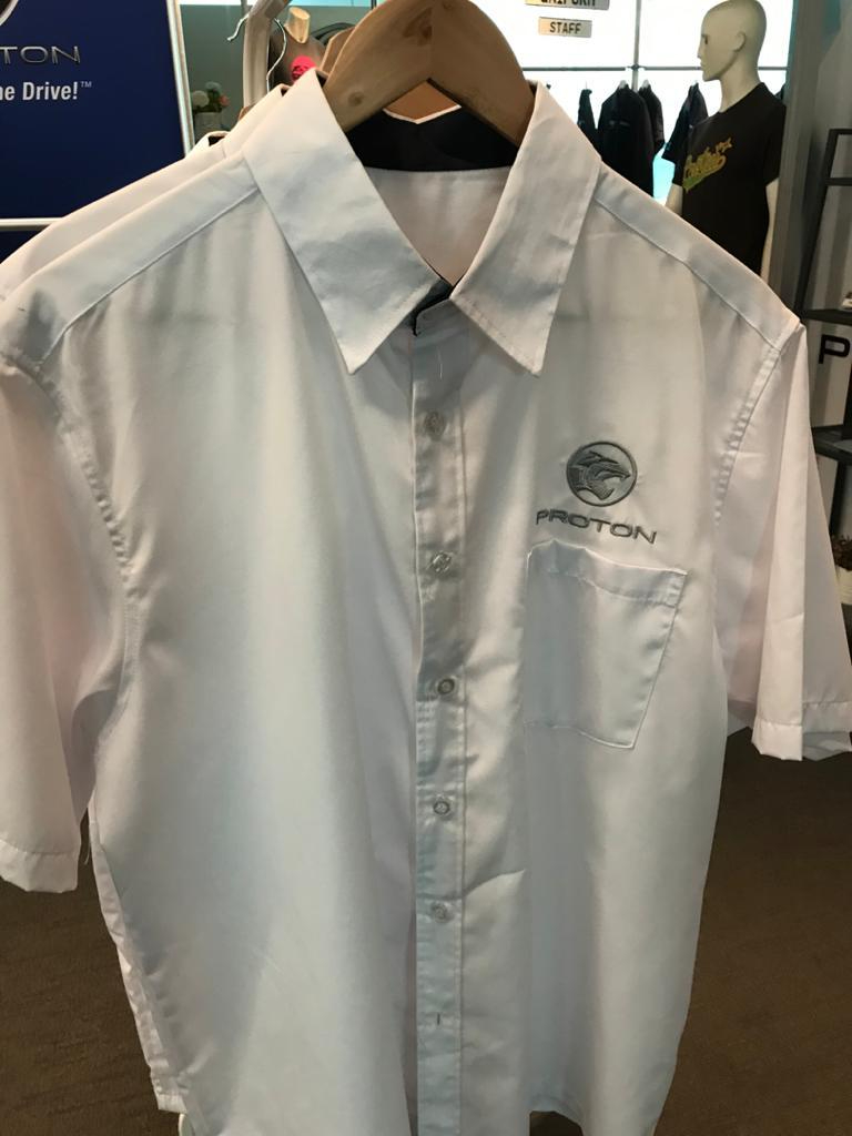 🔥48JAM SHIPOUT🔥 PROTON UNIFORM PATCH POCKET VISCOSE EMBROIDERY NAME ...