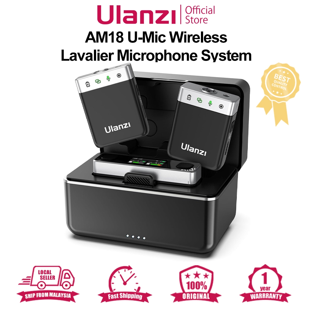 Ulanzi AM18 U-Mic Wireless Lavalier Microphone System A018GBB1 | Shopee ...