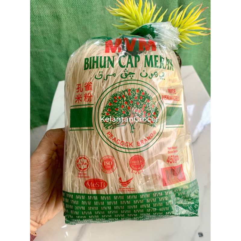 Bihun Merak , Bihun Cap Merak , Bihun , Rice Vermicelli 450g | Shopee ...