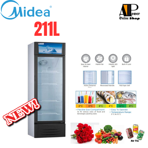 Midea (210L) /MDRZ304FGG30 (211L) Midea Chiller Showcase | Shopee Malaysia