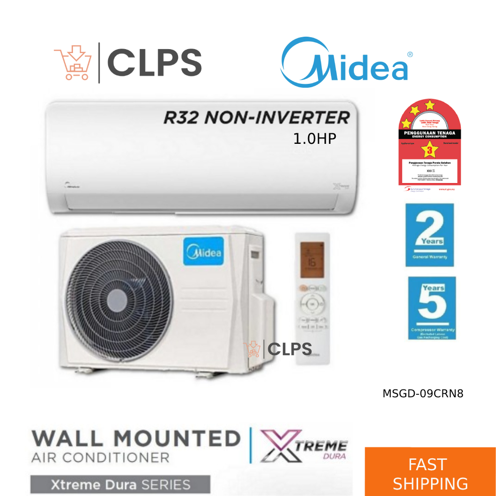 Midea R32 Non inverter Air Conditioner 1.0hp MSGD-09CRN8 MSGD-12CRN8 MSXD-09CRN8 1.5hp MSXD ...