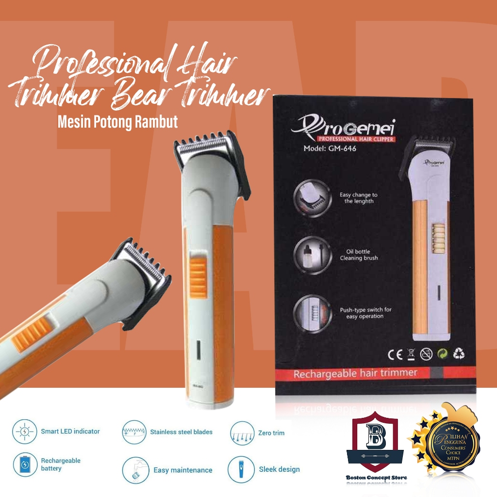 BOSTON ProGemei GM-791 GM676 GM-646 Professional Hair Trimmer Bear ...