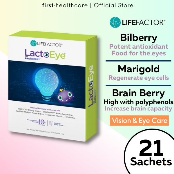 Life Factor Lactoeye with Brainberry 6 in 1 Formula for Eye Brain ...