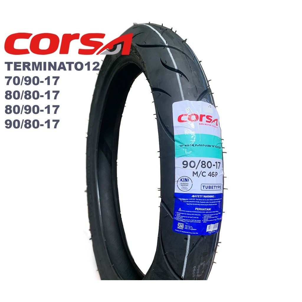 TAYAR MOTOSIKAL Corsa Terminat012 70/90-17 80/90-17 for LC135, WAVE, EX5 | Shopee Malaysia