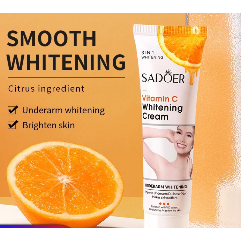 50g SADOER Vitamin C Underarm Whitening Cream SADOER维生素C腋下美白霜 保湿补水匀净细嫩提靓滋润肌肤美白霜50g | Shopee Malaysia