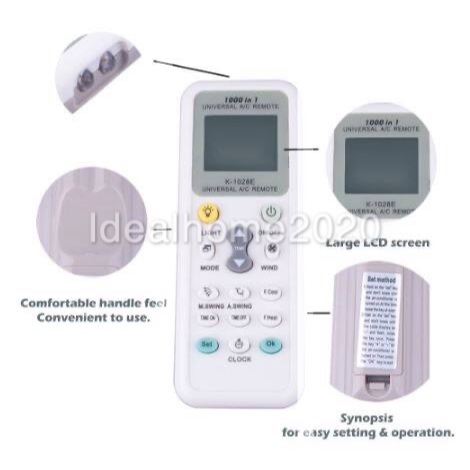 Universal 1000 In 1 Aircond Remote Control K-1028E | Shopee Malaysia