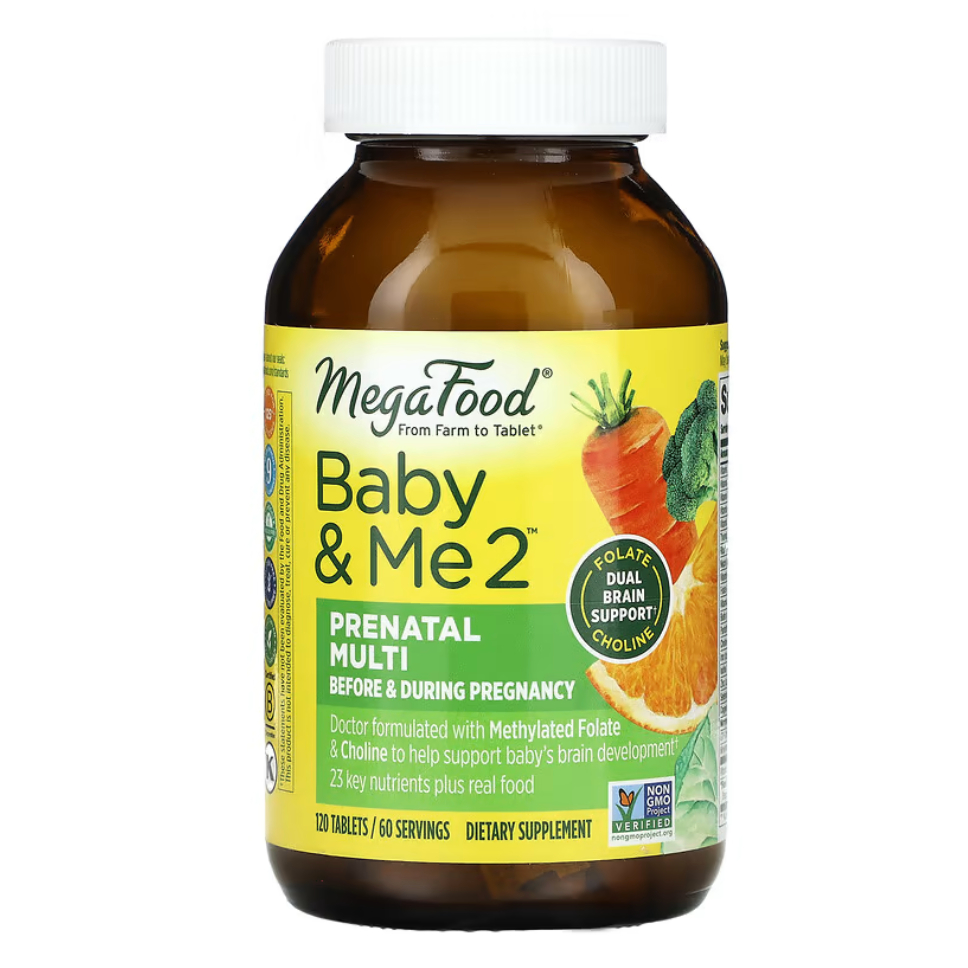 MegaFood, Baby & Me 2, Prenatal Multi, 60 / 120 Tablets, 100% ...