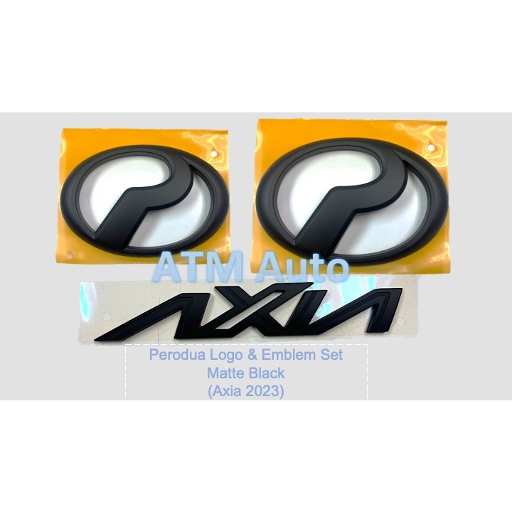 Perodua Axia (2023) Logo Emblem Front Rear Matte Black & Gloss Black ...