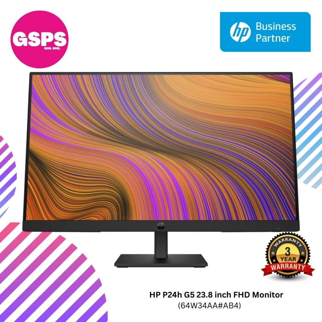 HP P24h G5 23.8 inch FHD Monitor (64W34AA#AB4) | Shopee Malaysia