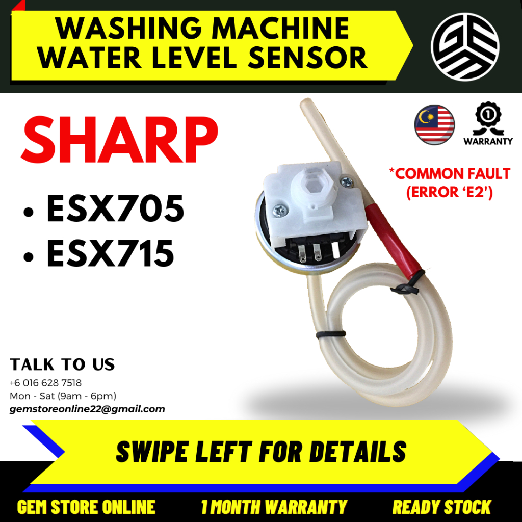 ESX705 / ESX715 SHARP Washing Machine Water Level Sensor ( Sensor Air ...