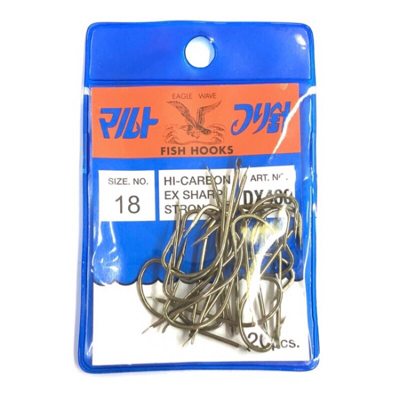 EAGLE WAVE DX400 ORIGINAL PRAWN FISH HOOKS MADE IN JAPAN / HELANG CAP ...