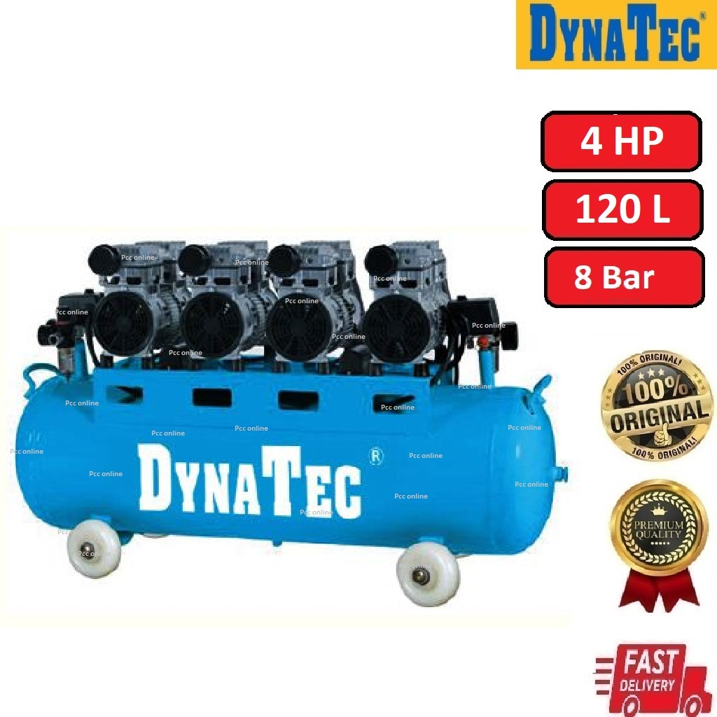 DYNATEC OC-4-120L 4HP 8 Bar Oiless Compressor |Air Compressor ...
