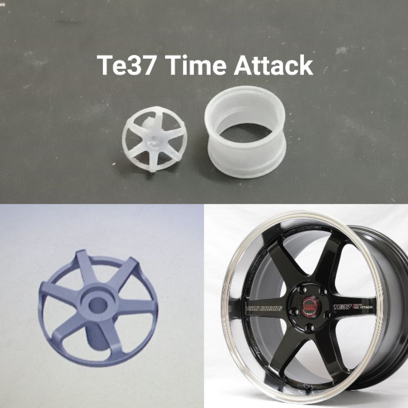 1/64 Hotwheels Work Emotion T7R Rim JDM Turbine Fan TE37 Time Attack advan super 3 miniature ...