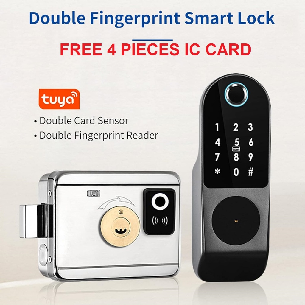 TUYA WiFi Electronic Smart Door Lock Double-Sided Fingerprint Digital ...