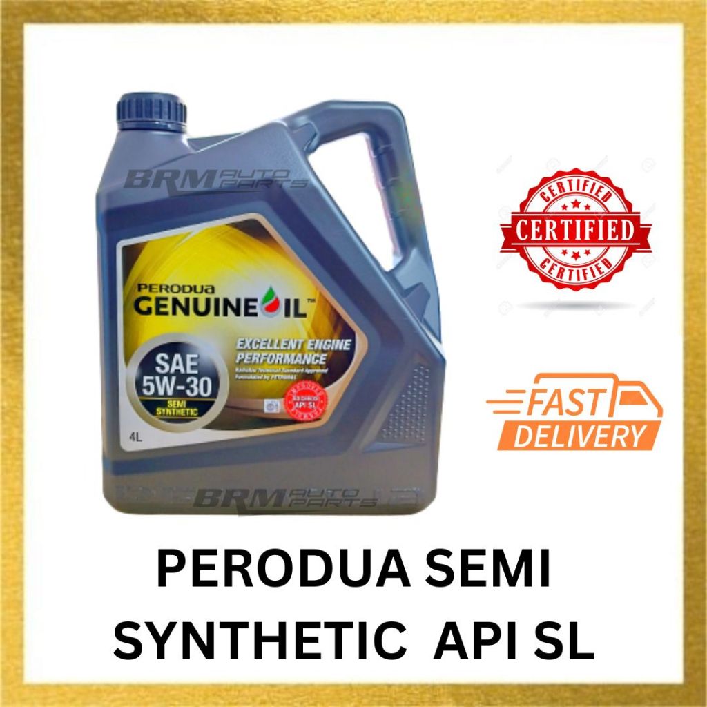 ORIGINAL PERODUA SEMI 5W30 4L ENGINE OIL MINYAK HITAM MYVI ALZA BEZZA ...