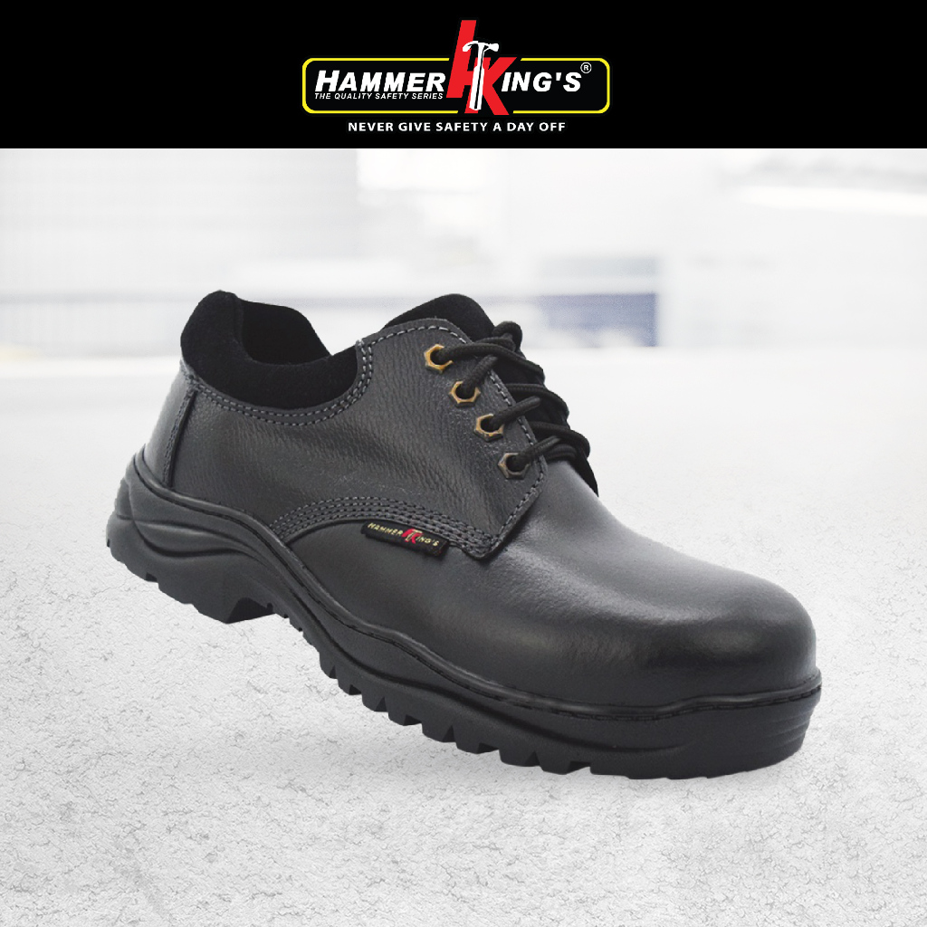 Hammer King's HK 13030 Men Standard Safety Black Leather Safety Shoes ...