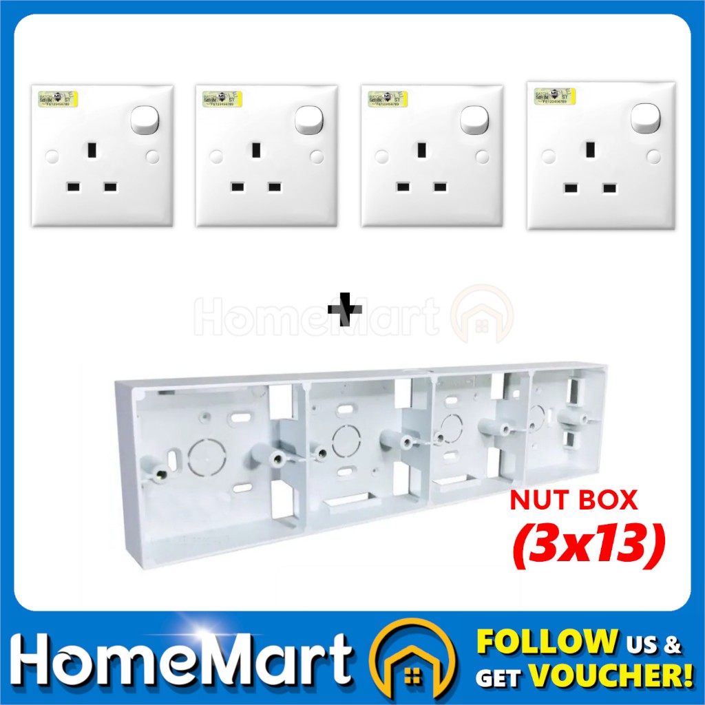SIRIM 13A Switch Socket Outlet Wall Socket Switches Power Plug Wall ...