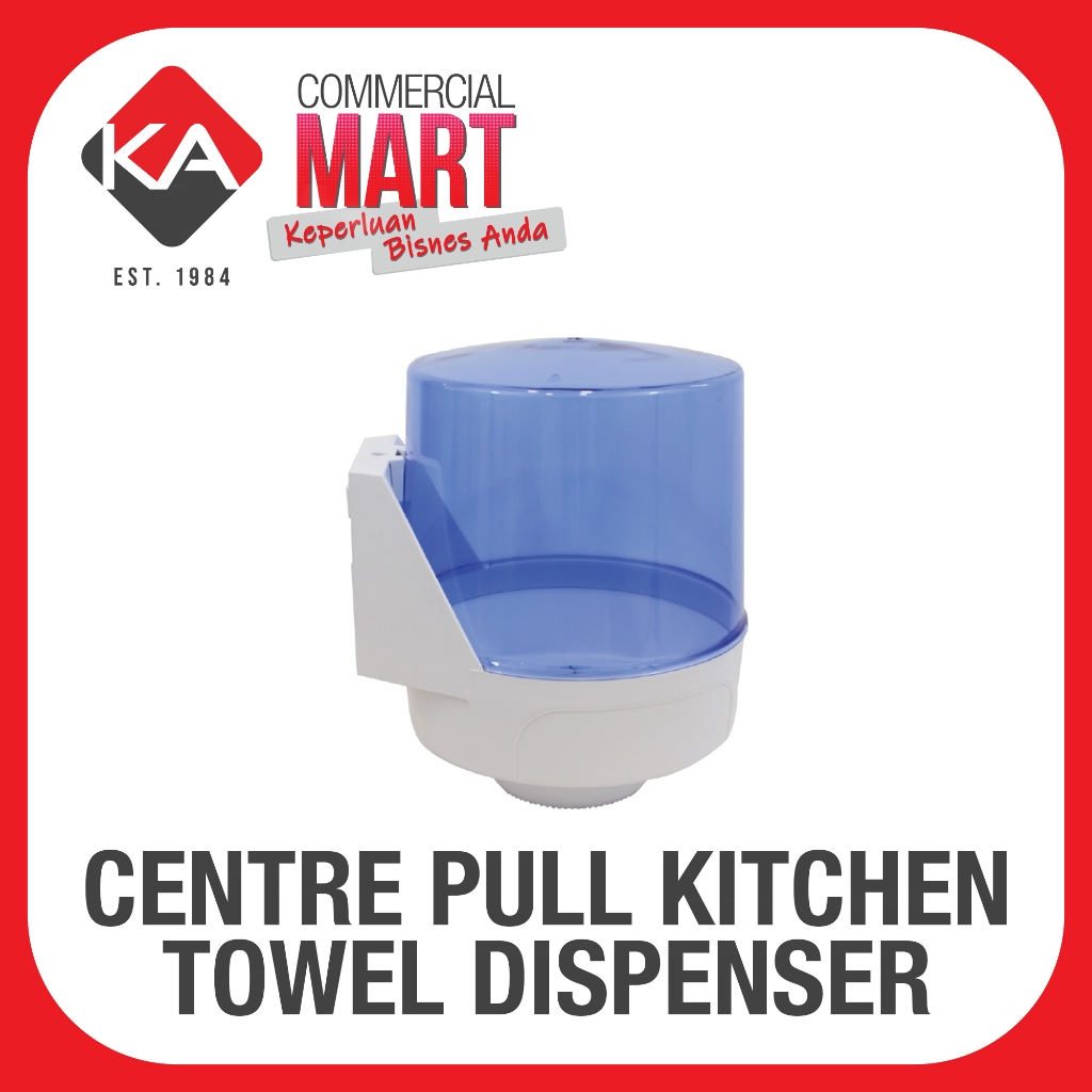 KA-MART CPT CENTRE PULL TOWEL DISPENSER CLEAR BLUE WALL MOUNTED ...