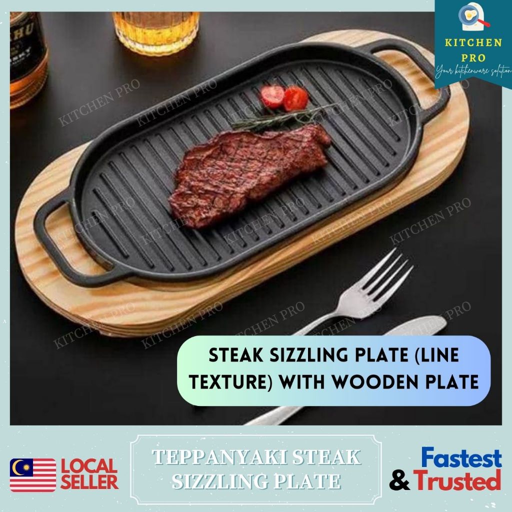 𝐊𝐈𝐓𝐂𝐇𝐄𝐍 𝐏𝐑𝐎 | Cast Iron Rectangular Thickened Teppanyaki Steak Grill ...