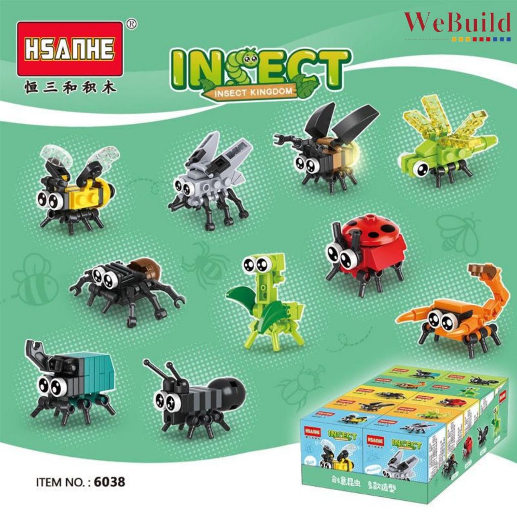 Hsanhe Insect mini figures cute building blocks (Individual) HSANHE 6038 恒三和昆虫迷你积木 WeBuild ...
