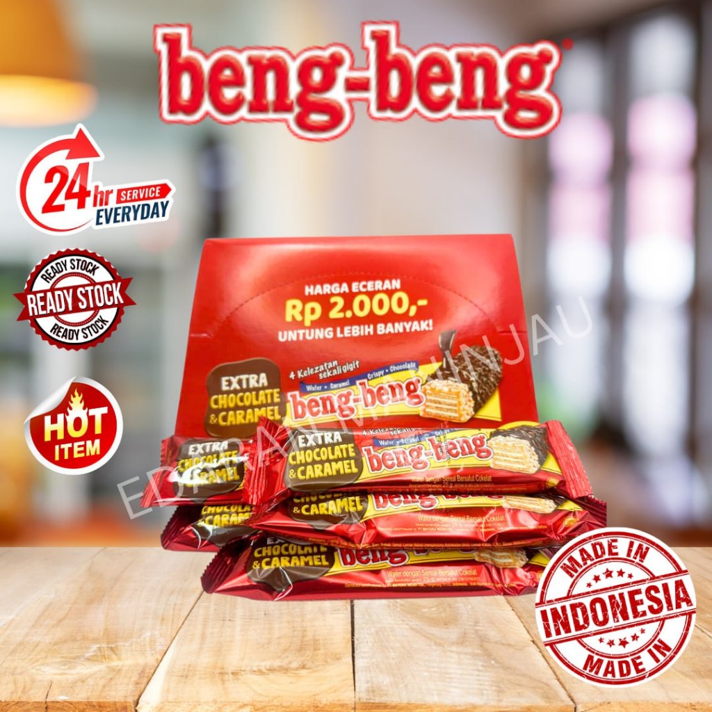 Beng-Beng Chocolate Wafer Caramel Extra Chocolate&Caramel 1BOX(17pcs ...