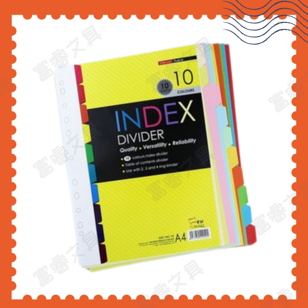 A4 Colour Index Divider / File Filling Separator (Uni Paper) | Shopee ...