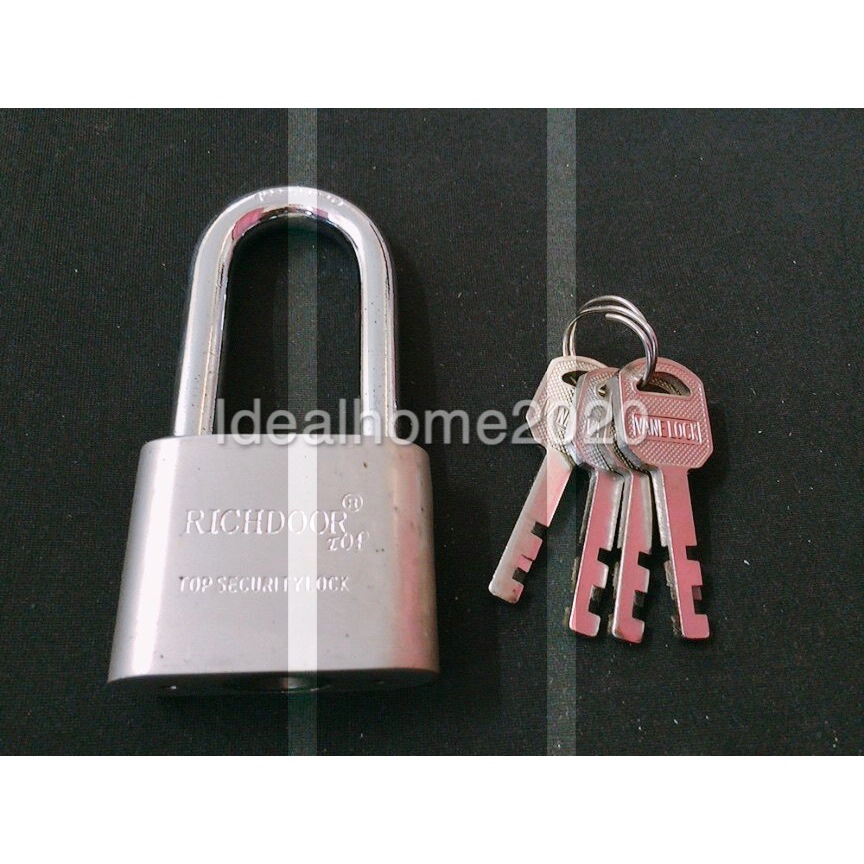 RICHDOOR Padlock Long Head Laminated Pad Lock Heavy Duty Brass Lock ...