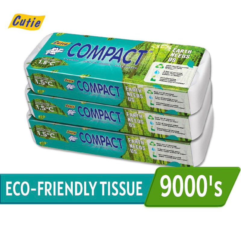 Cutie Compact Eco-Friendly Toilet Rolls 10Rx3pack | Shopee Malaysia