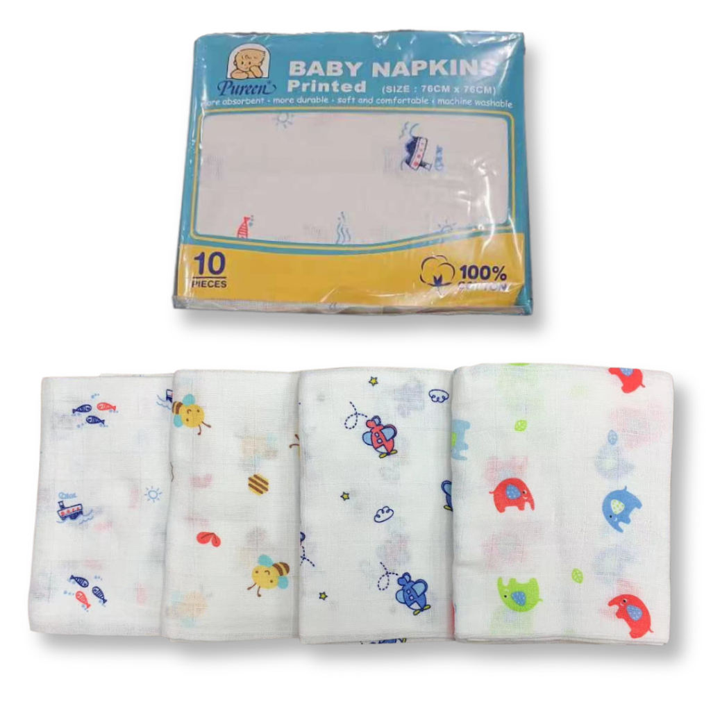 Pureen Baby Napkins (Random Design) (10's) NP07 | Shopee Malaysia