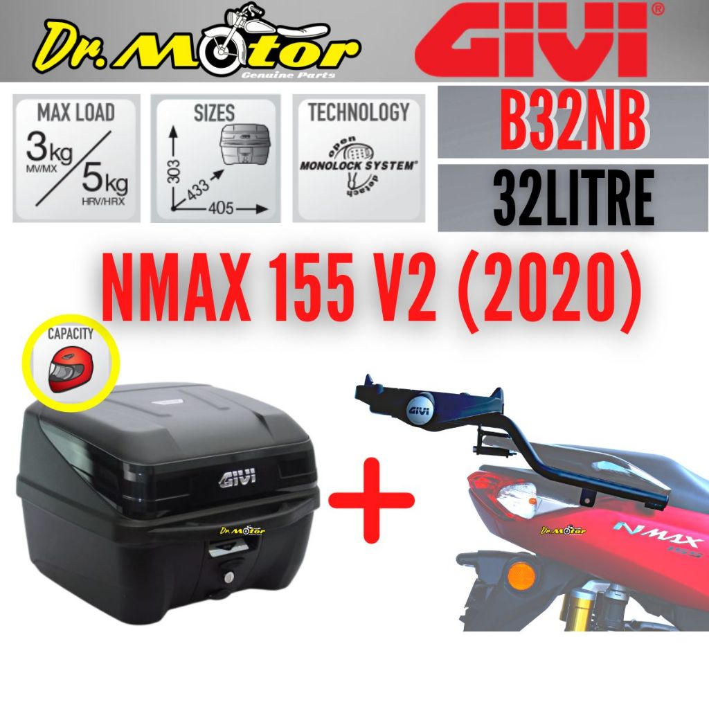 NMAX 155 V2 (2020) NMAX155 AEROX GIVI SRV SPECIAL HEAVY DUTY MONORACK ...
