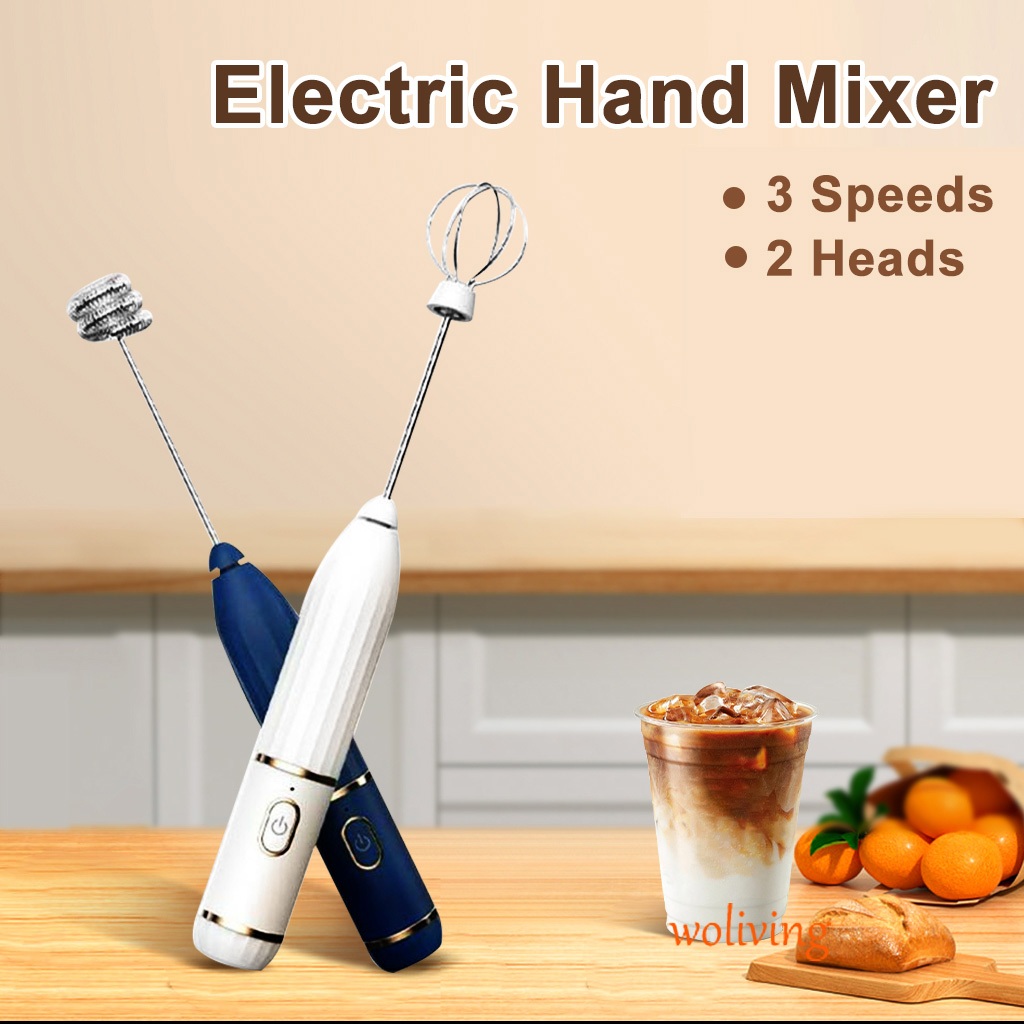 3-Speeds Electric Hand Mixer for Baking Cake Rechargeable PortableEgg ...