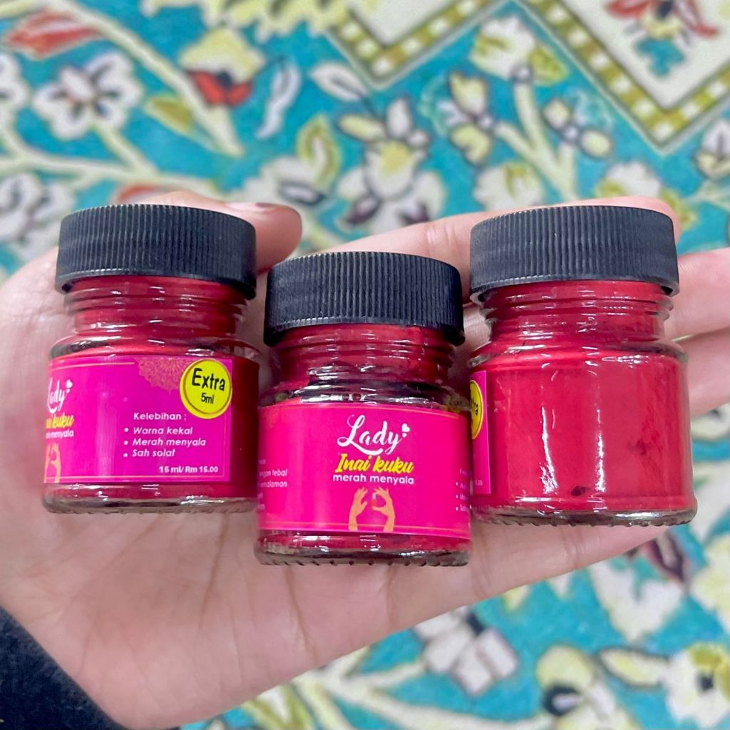 LADY INAI MERAH MENYALA NEW PACKAGING 2025 free brush!! | Shopee Malaysia