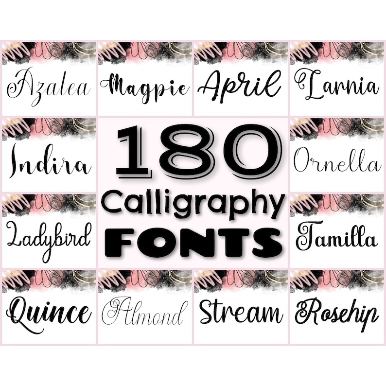 180 Calligraphy Fonts Bundle - Add Fonts to Microsoft PowerPoint ...