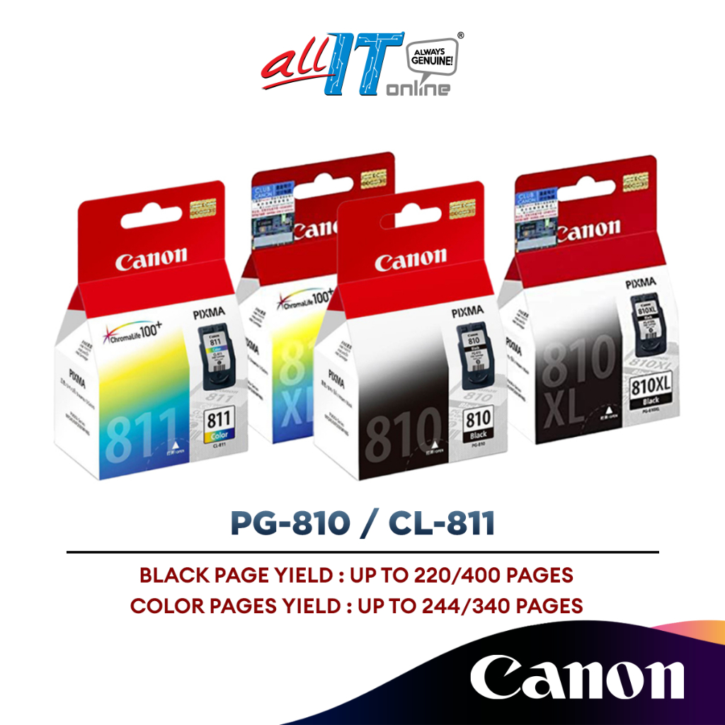 Canon PG-810 Canon PG-810XL Black | Canon CL-811 | Canon CL-811XL Color ...