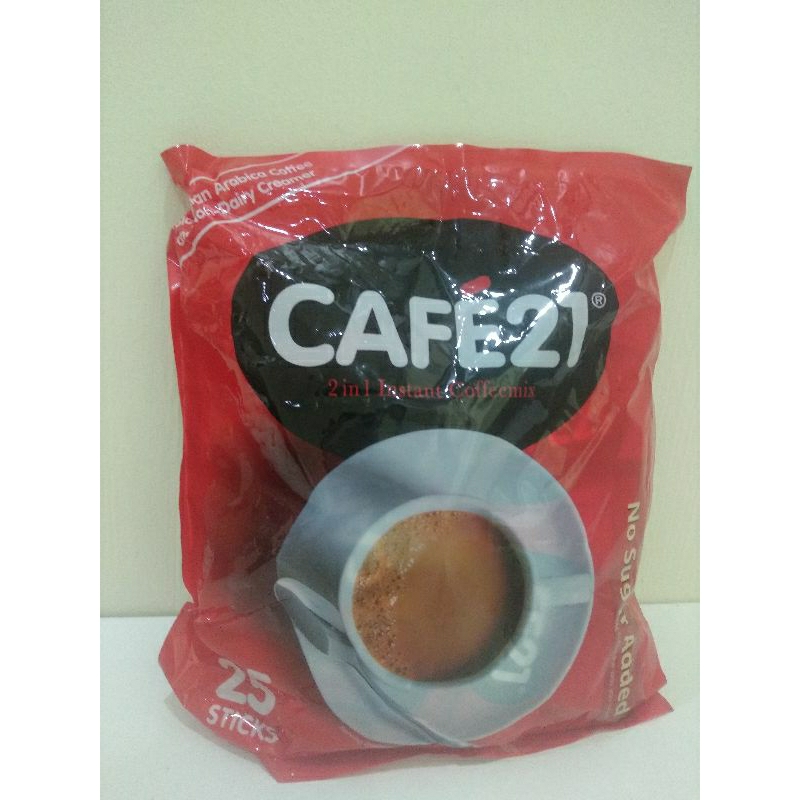 cafe 21 Instant Coffee mix 2in1 No Sugar Added (12g x 25 sachets) exp ...