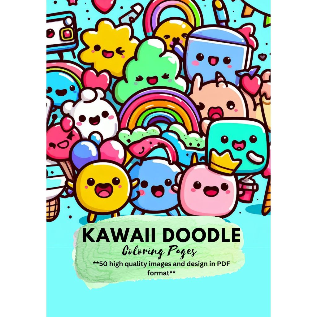 Kawaii Doodle Coloring Pages for Kids | Easy and Fun to Color Designs ...