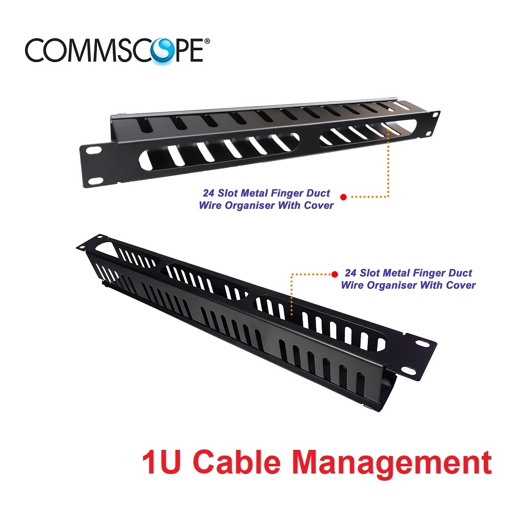 Commscope Horizontal Cable Management Assembly, with badged logo, 1U ...