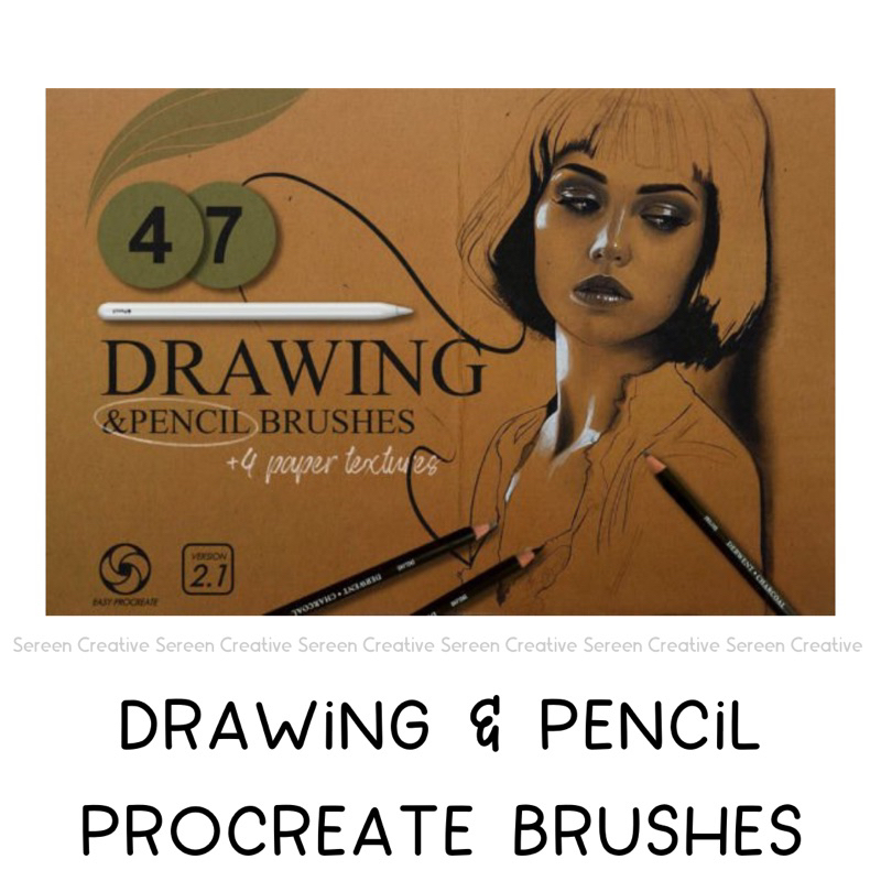 P770 Drawing & Pencil Brushes by Easy Procreate, Realistic Paper ...